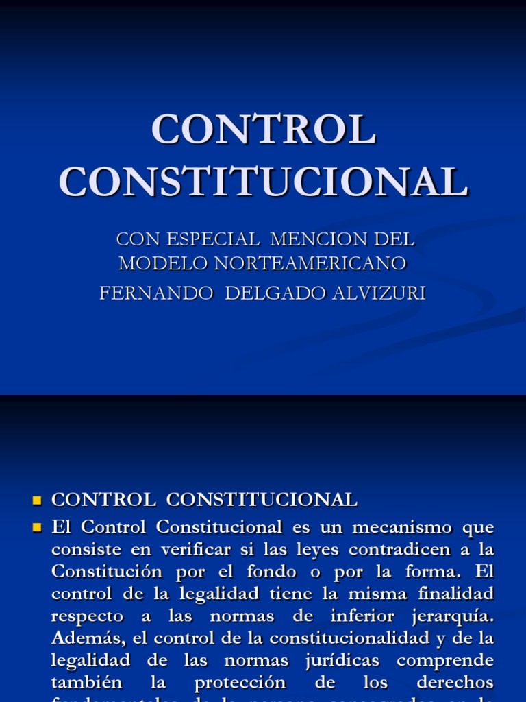 Control Constitucional | PDF | Juez | Constitución