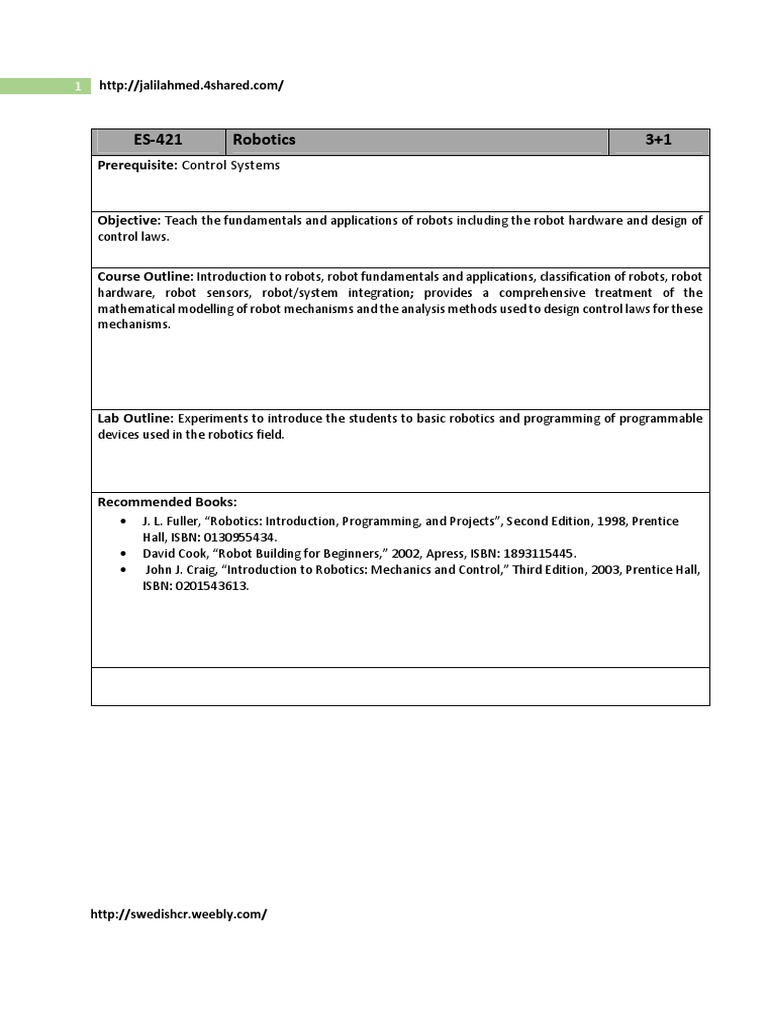 Robotics Fundamentals and Applications | PDF