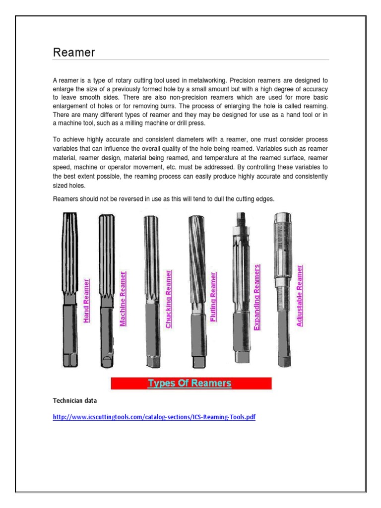 Reamer | Download Free PDF | Machining | Manufactured Goods