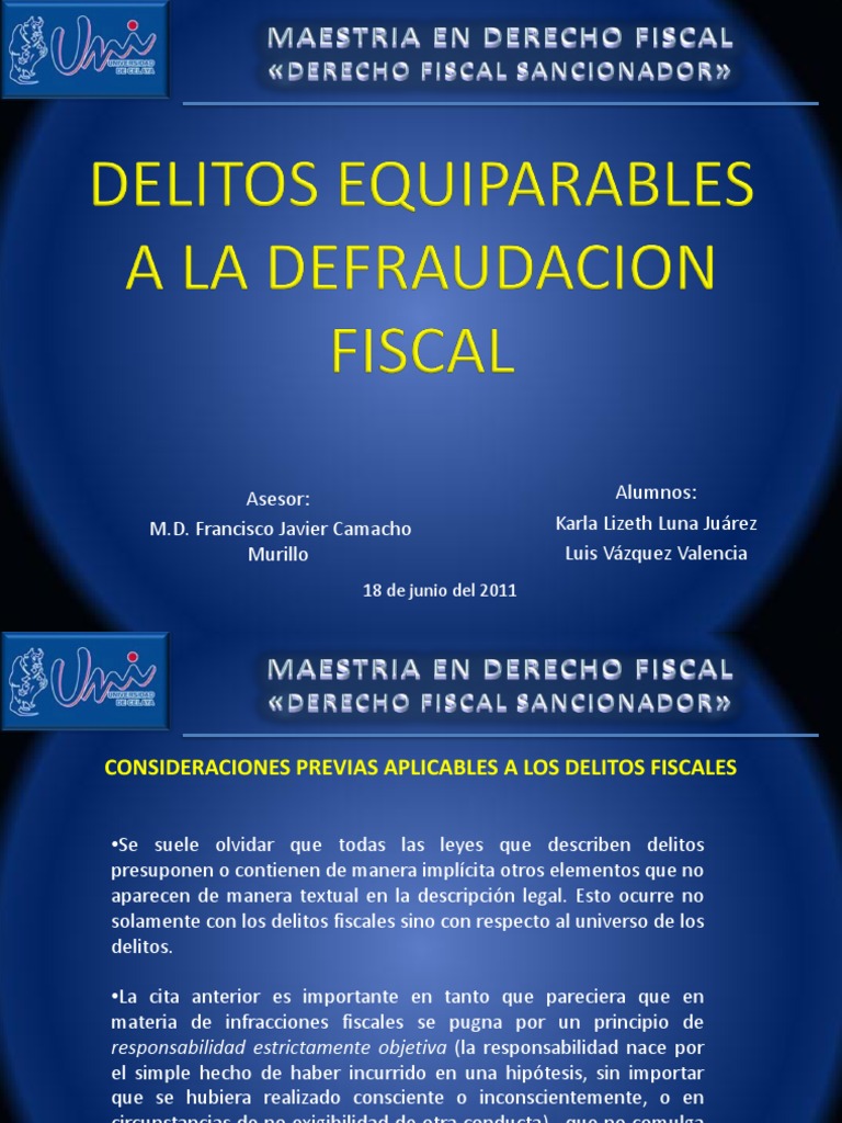 Delitos Equiparables A Defraudacion Fiscal | PDF | Delito | Intención ...