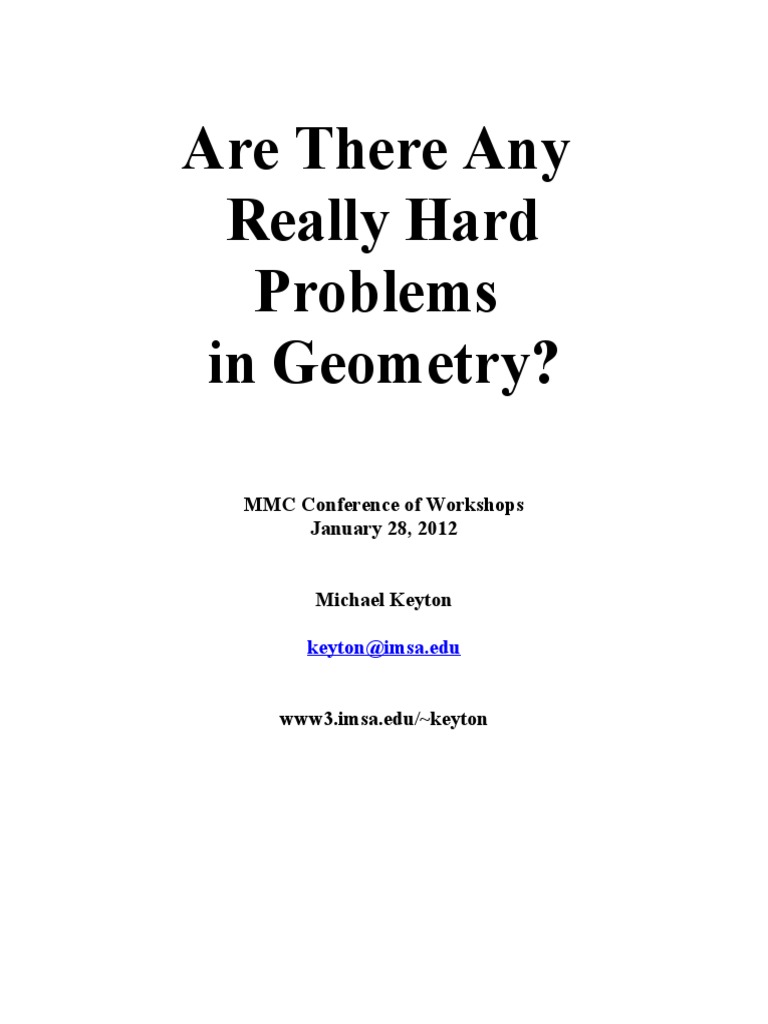 Are There Any Really Hard Problems in Geometry | PDF | Triangle | Circle
