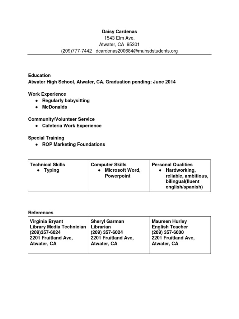 Daisy Cardenas Resume 2014 | PDF | Career & Growth | Business