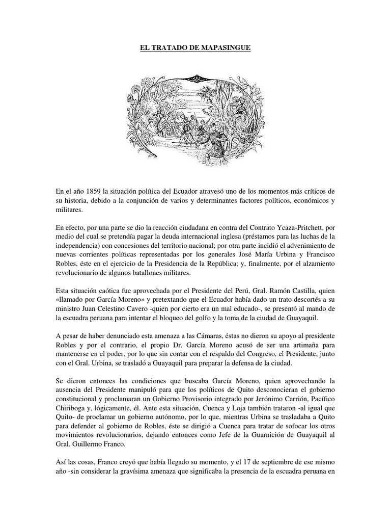 El Tratado de Mapasingue | PDF | América del Sur | Guerra de la era ...