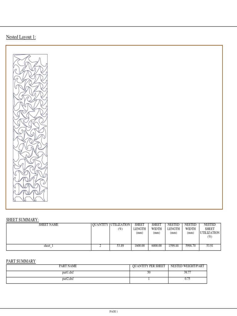 Nested Layout 1:: Sheet Summary | PDF | Computers | Technology & Engineering