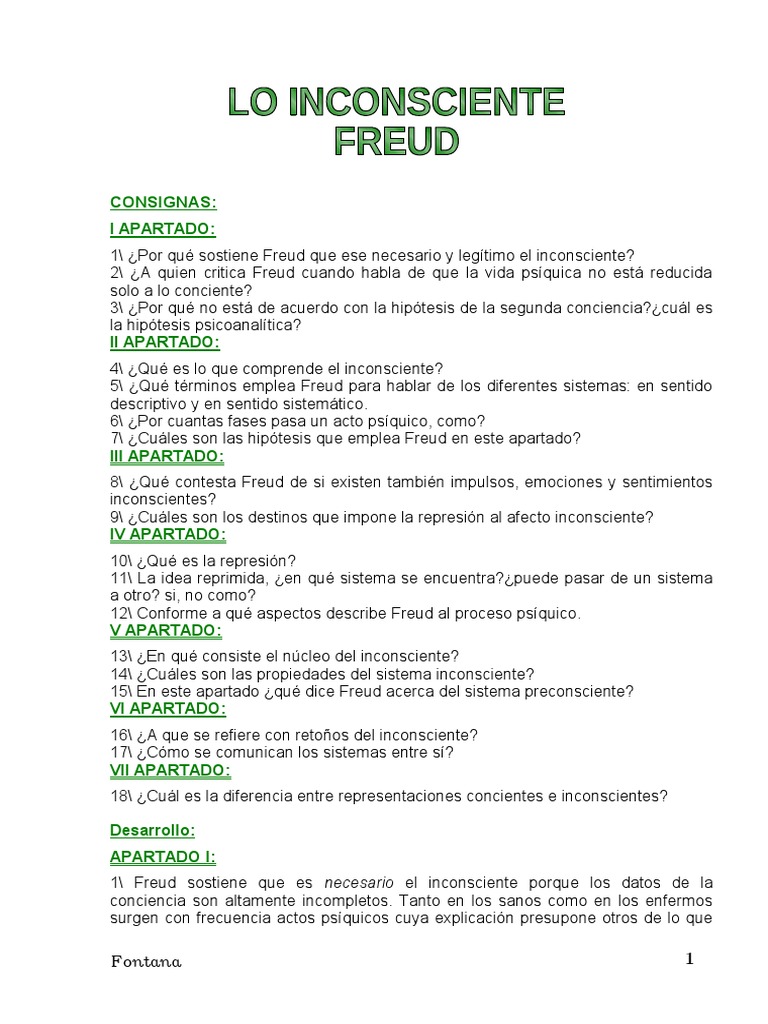 Freud y los sistemas psíquicos: una explicación del inconsciente y sus ...