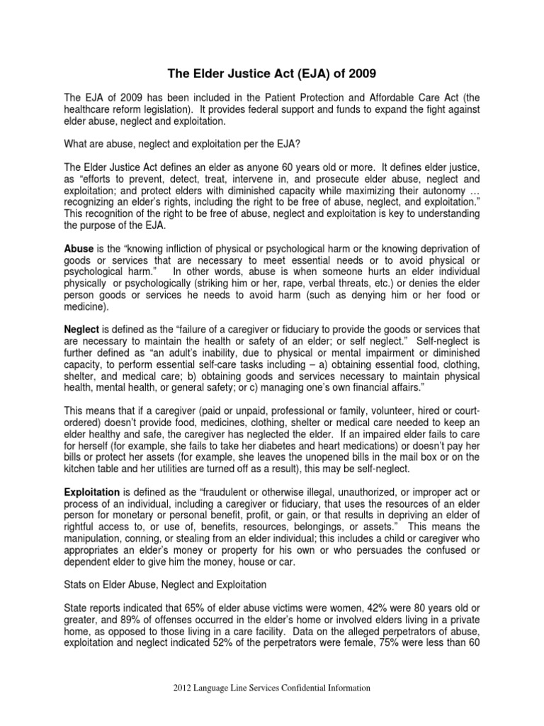 05 Elder Justice Act 2009 | PDF | Victimology | Social Institutions