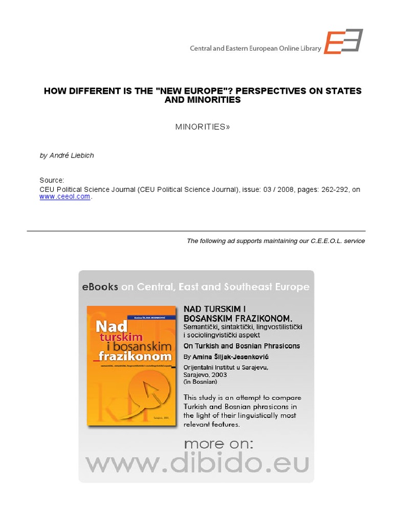New Europe: States and Minorities Insights | PDF