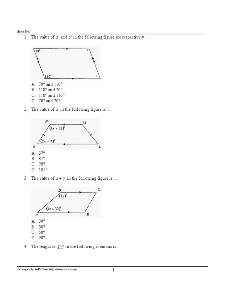 Bank Soal | PDF | Rectangle | Geometric Objects