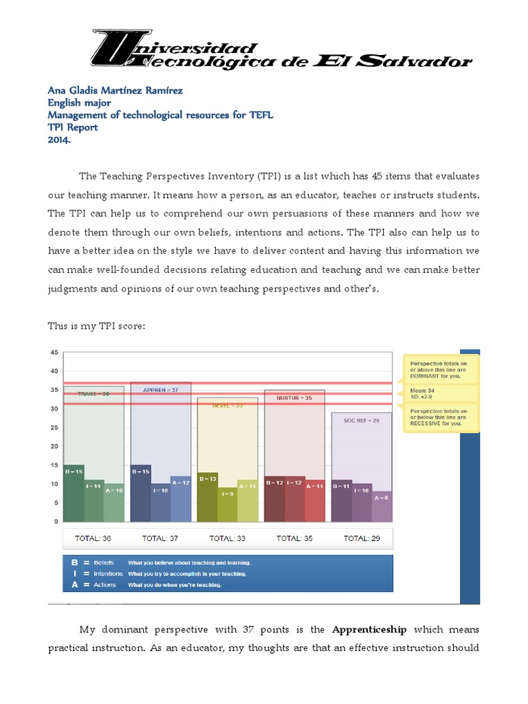 The Teaching Perspectives Inventory - Ana Martinez | PDF ...