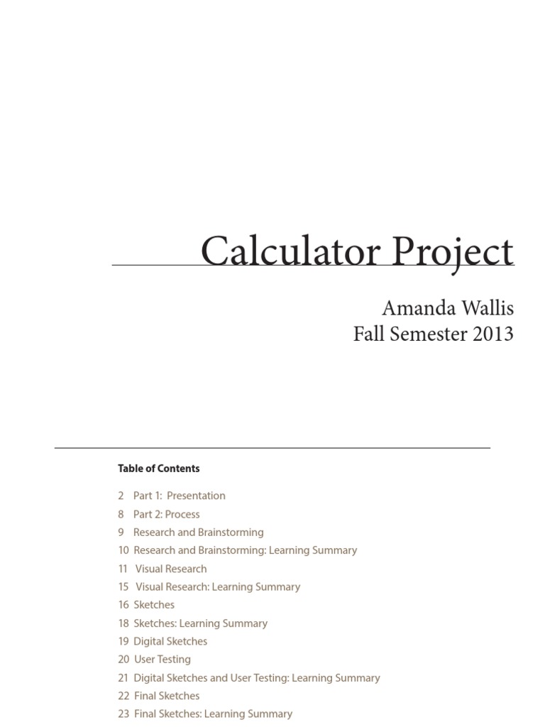 Calculator Project Workbook | PDF | Mobile App | Screenshot