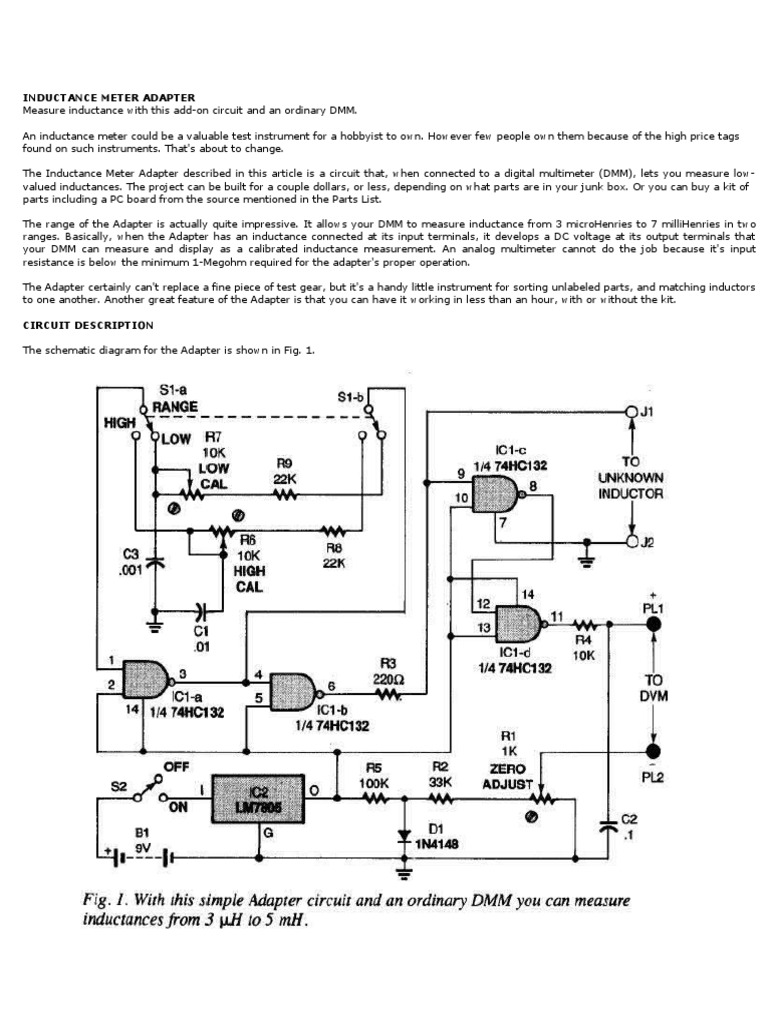 Inductance and Capacitance Meter Adapter Using 74HC132 | PDF ...