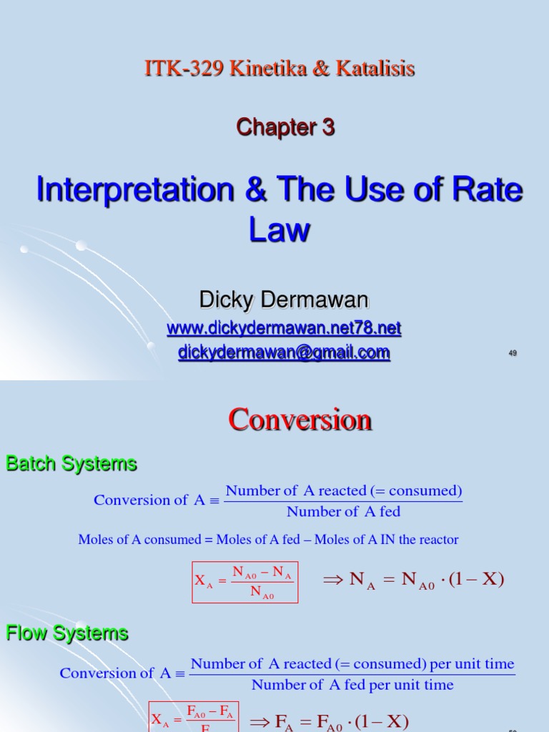 Rate Law Interpretation and Applications | PDF | Chemical Reactor ...