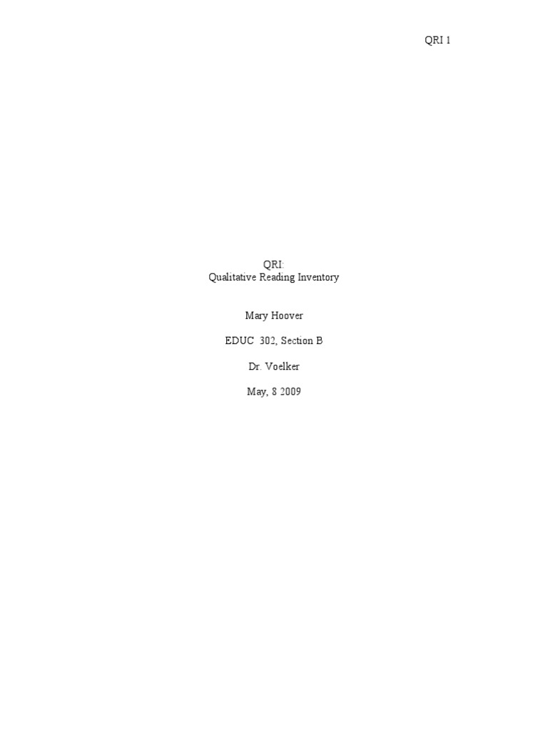 Qri Paper | PDF | Reading Comprehension | Reading (Process)