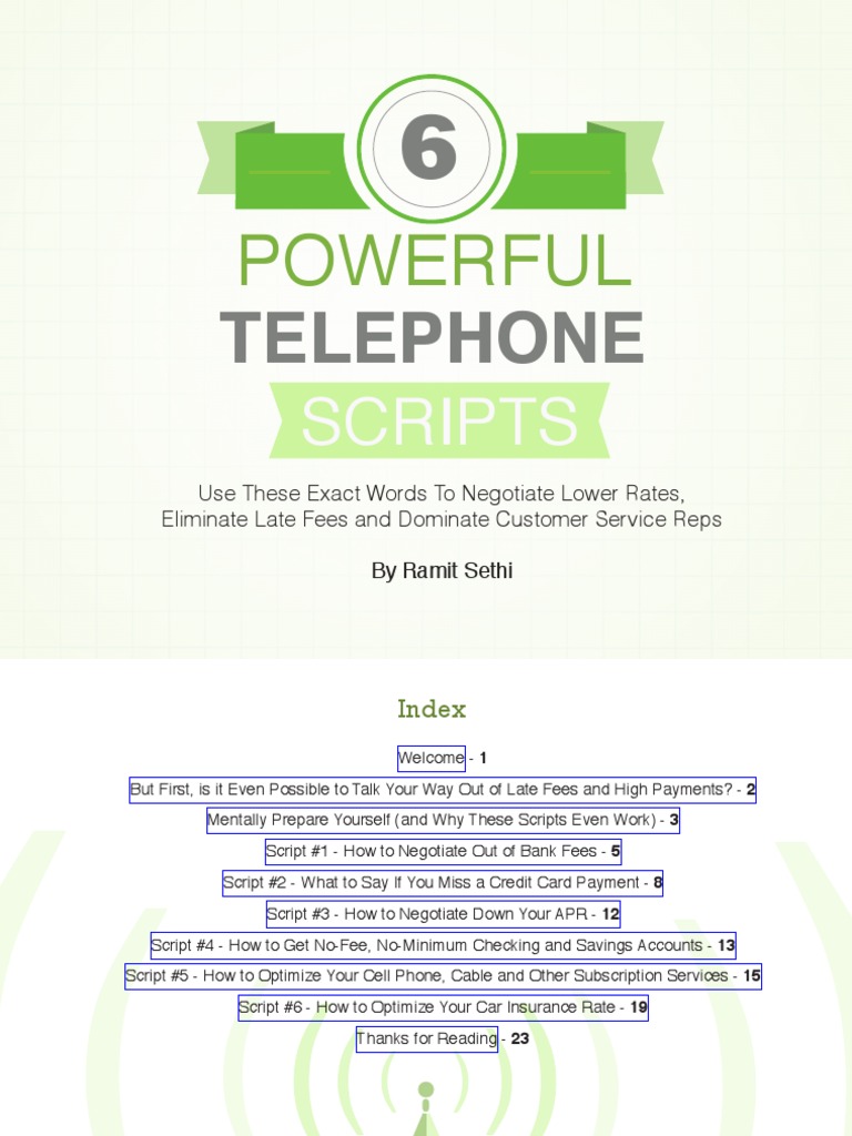 6 Powerful Telephone Scripts | PDF | Transaction Account | Credit Card