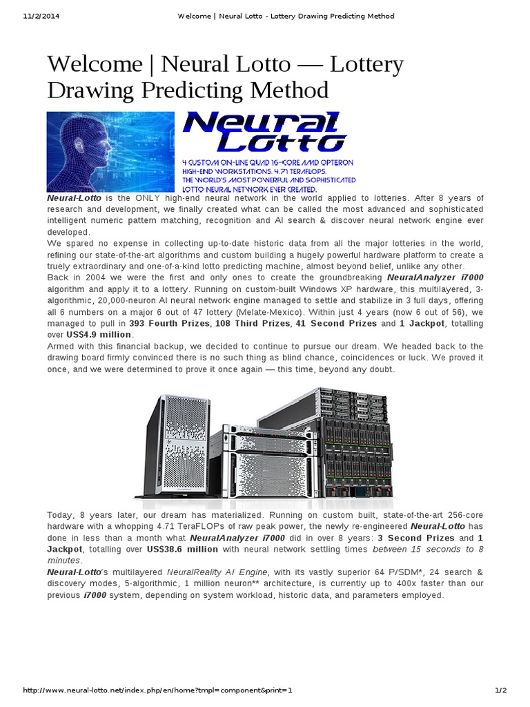 Neural Lotto-Lottery Drawing Predicting Method | PDF | Lottery | Artificial Intelligence