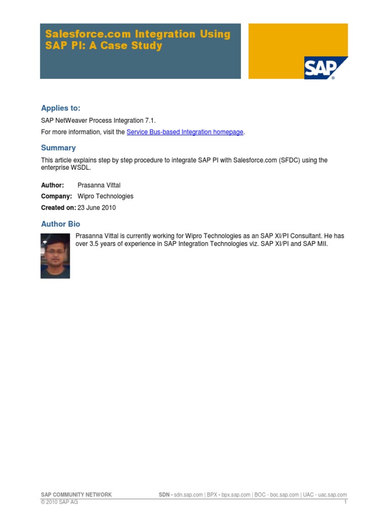Integration Using SAP PI: A Case Study | Download Free PDF | Application Programming Interface ...