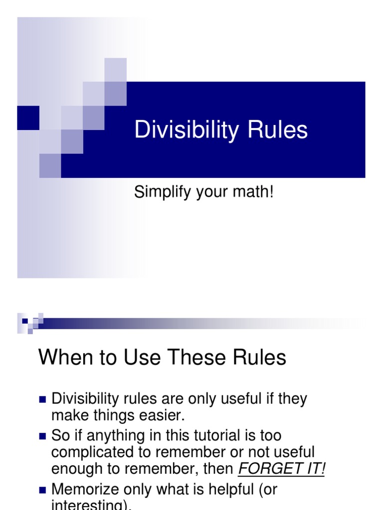Divisibility Rules | PDF | Numbers | Arithmetic