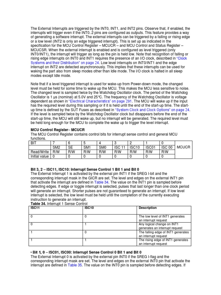 "Clock Systems and Their Distribution" On Page 24: MCU Control Register ...