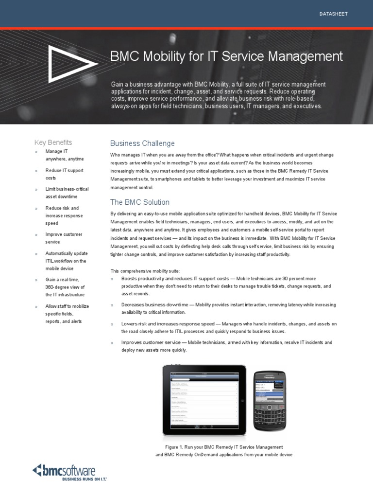 BMC Mobility For IT Service Management: Business Challenge | PDF | It ...