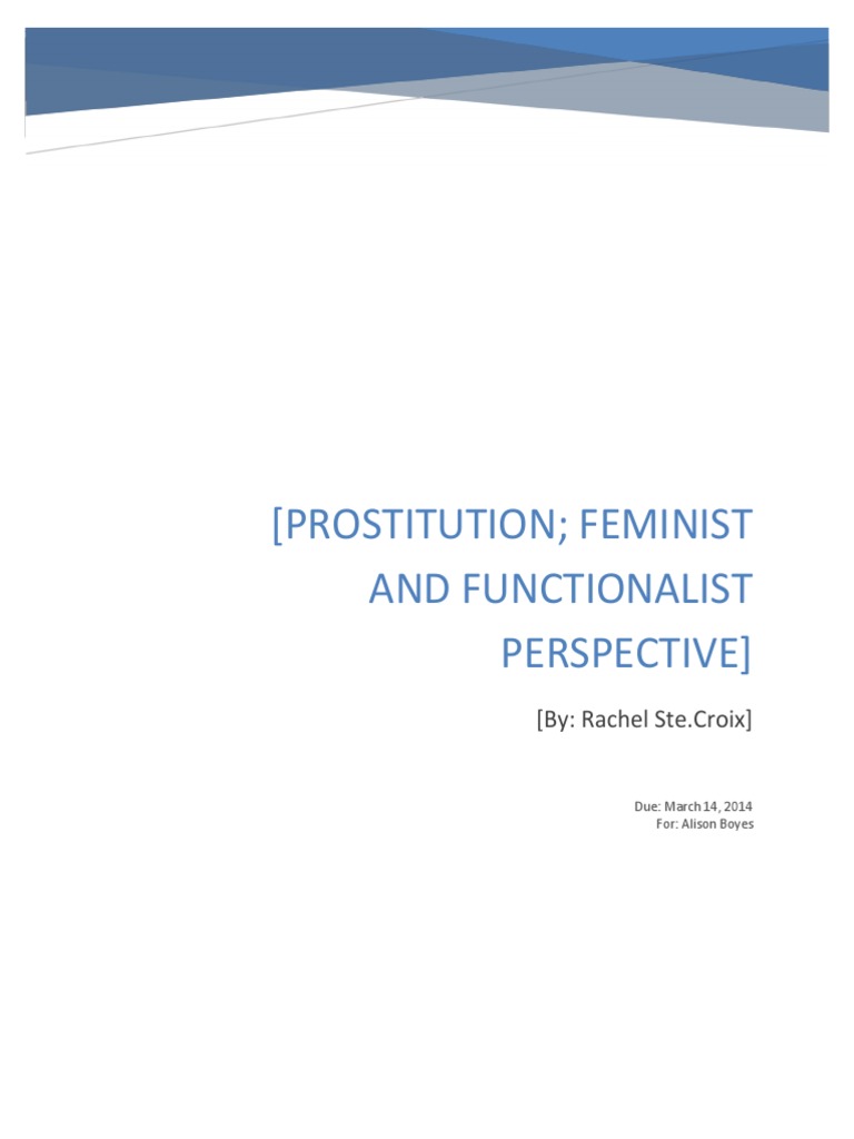 Sociology Paper - Rachel Ste Croix | PDF | Prostitution | Norm (Social)