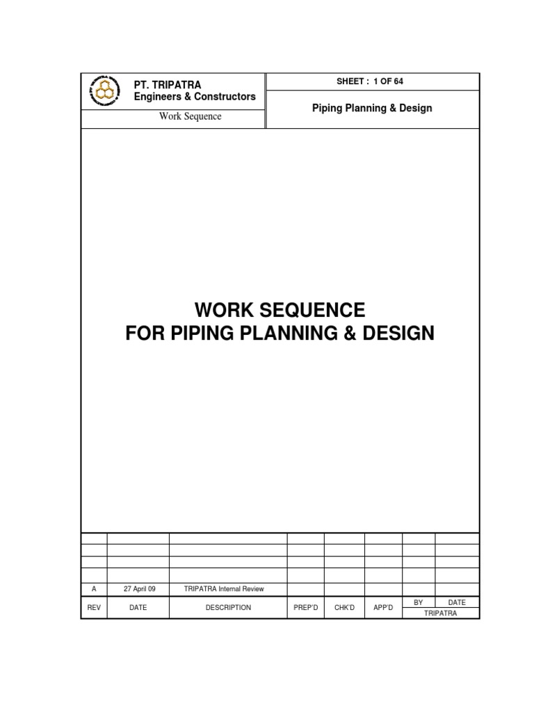 Piping Planning Work Sequence Guide | PDF | Water Supply Network | Gas ...