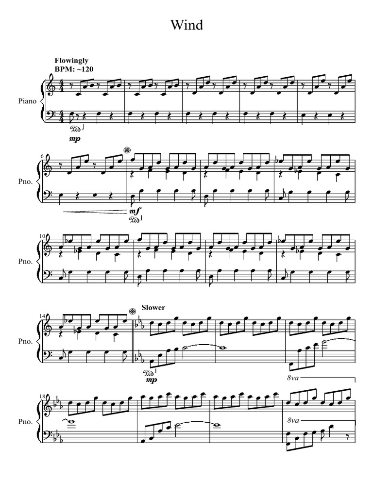 Piano Sheet Music - 8va Rubato | PDF