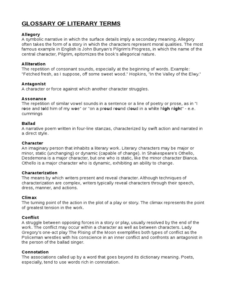 Literary Terms | PDF | Irony | Poetry