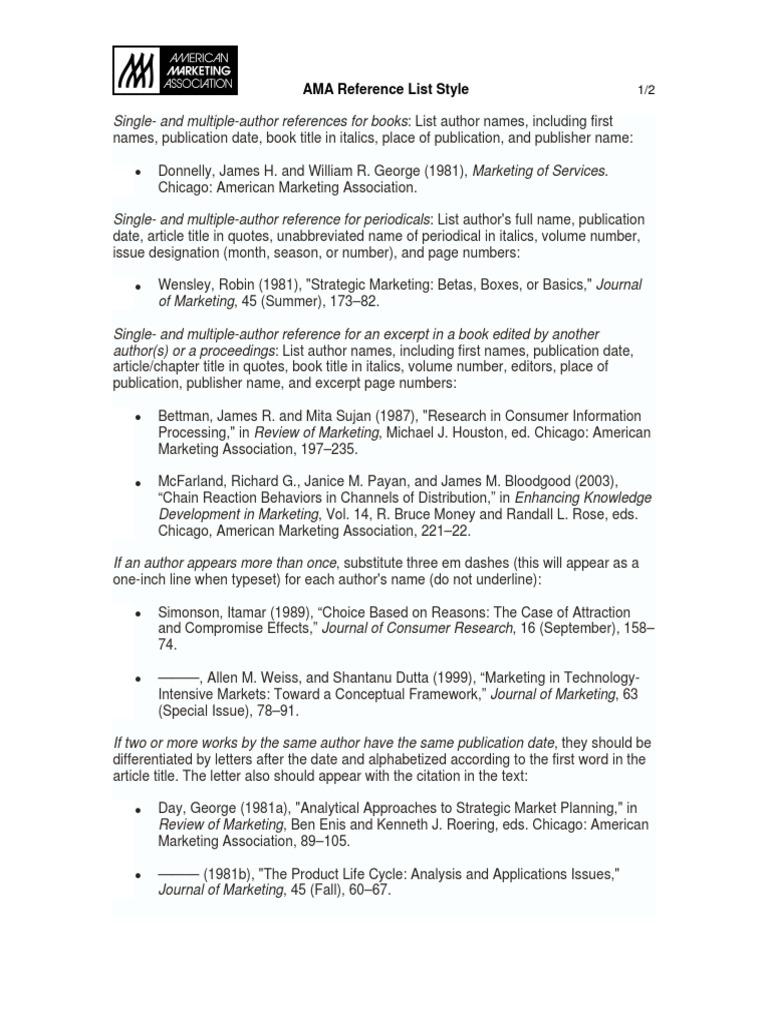 AMA Reference Style | PDF | Business
