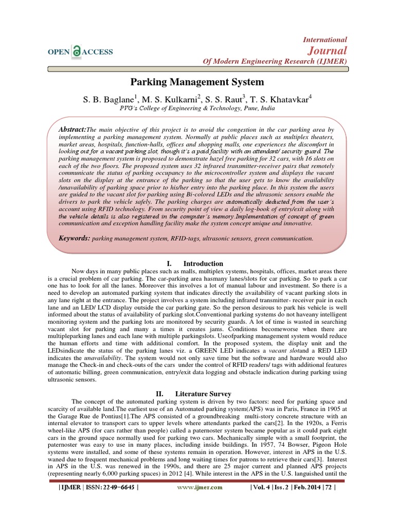 Parking Management System | PDF | Parking | Digital Technology