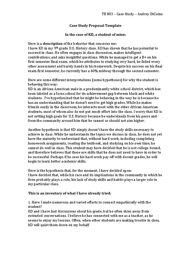 Case Study Assignment | PDF | Homework | Educational Assessment