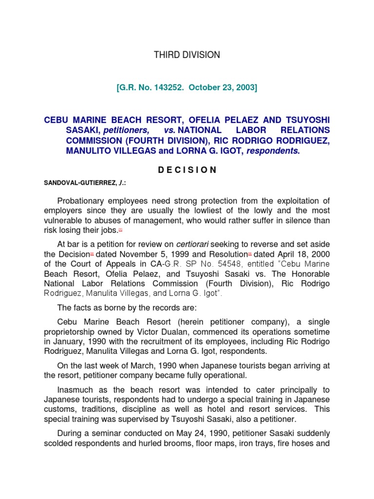 Cebu Marine vs. NLRC | PDF | Employment | Arbitration