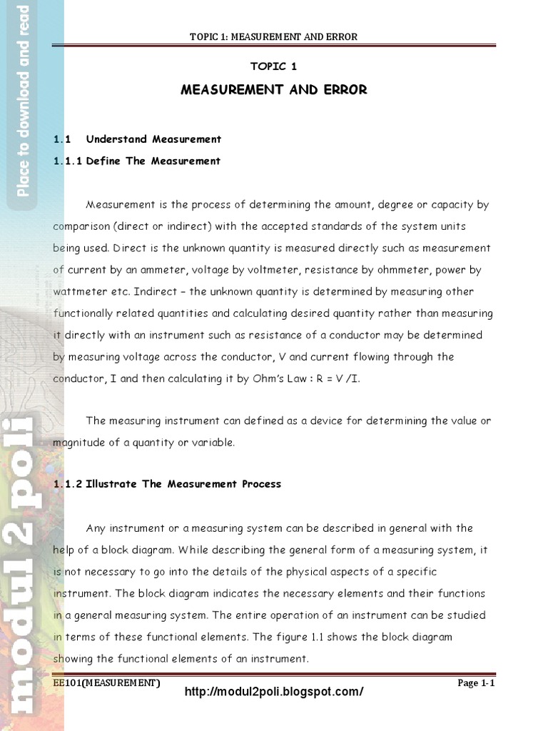 Measurement Fundamentals in EE101 | PDF | Observational Error | Voltage