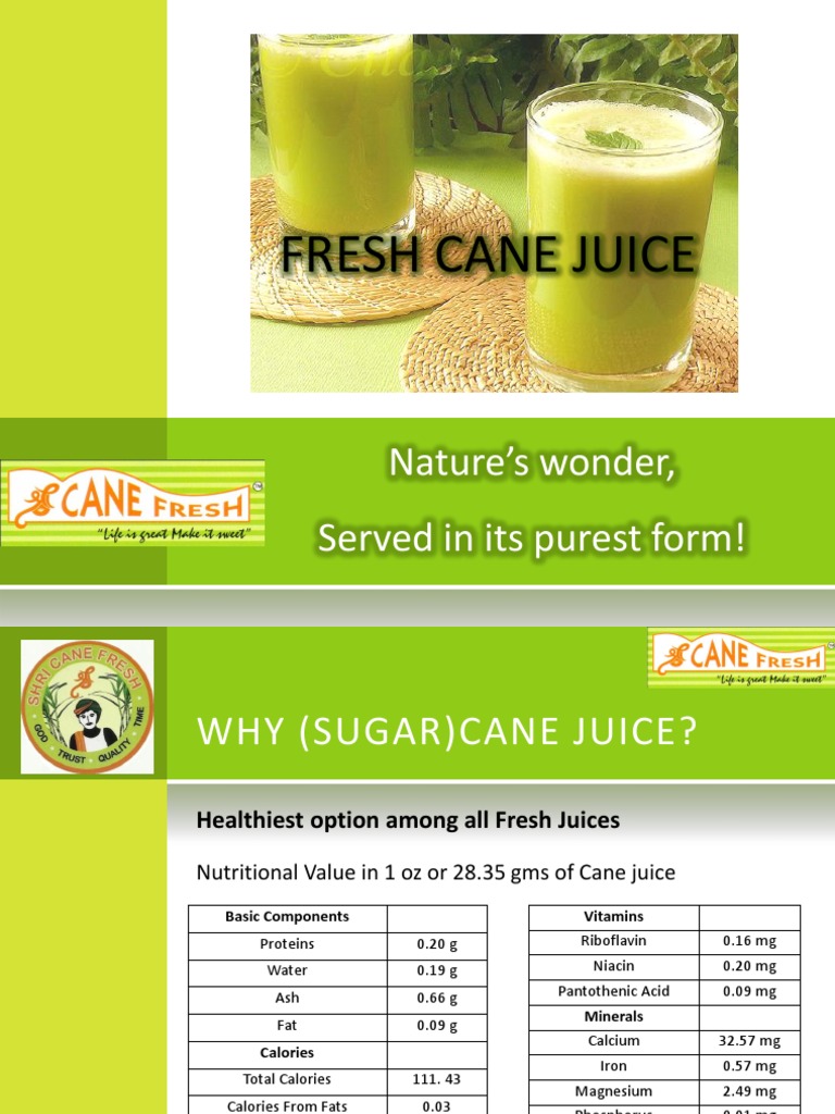 Fresh Cane Juice: Nature's Wonder, Served in Its Purest Form! | PDF ...