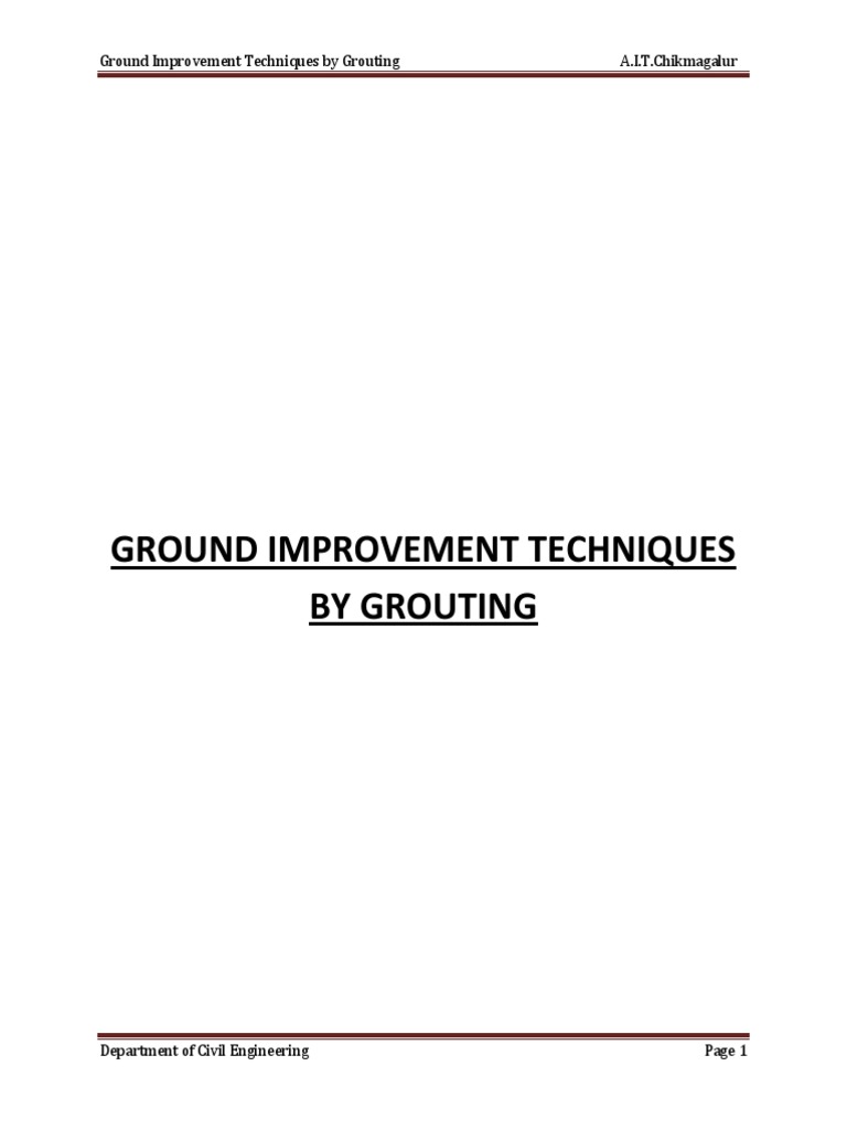 Ground Improvement Techniques by Grouting | PDF | Deep Foundation ...