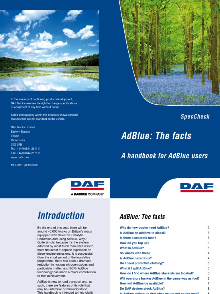 AdBlue Handbook for Euro IV Trucks | PDF | N Ox | Exhaust Gas