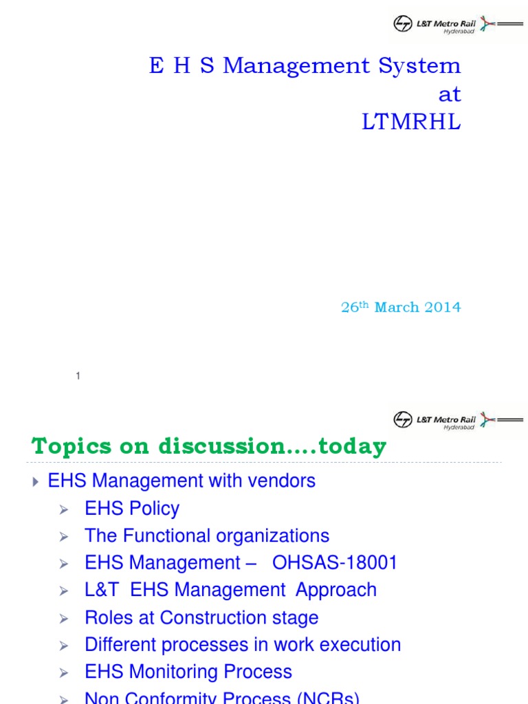 E H S Management System | Quality Assurance | Safety