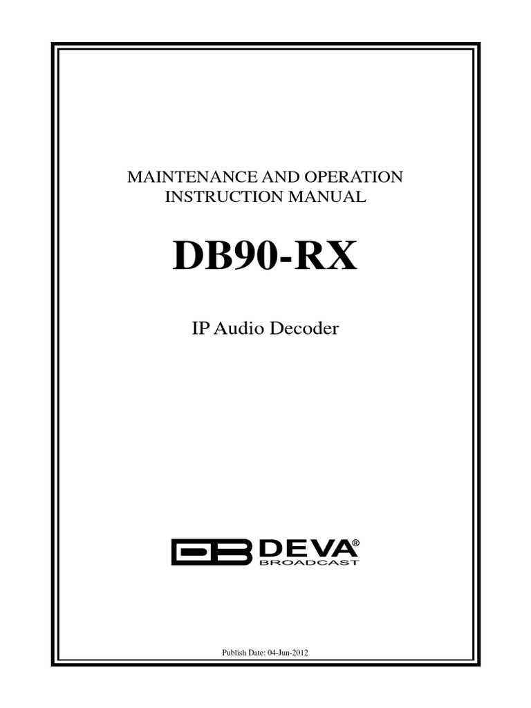 DB90RX User Manual | PDF | Codec | Port (Computer Networking)