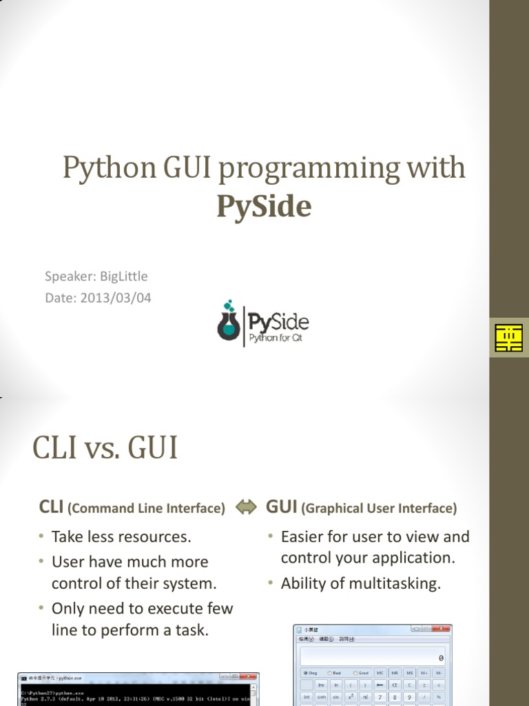 Python Gui Programming With Pyside Pdf Python Programming Language Graphical User Interfaces