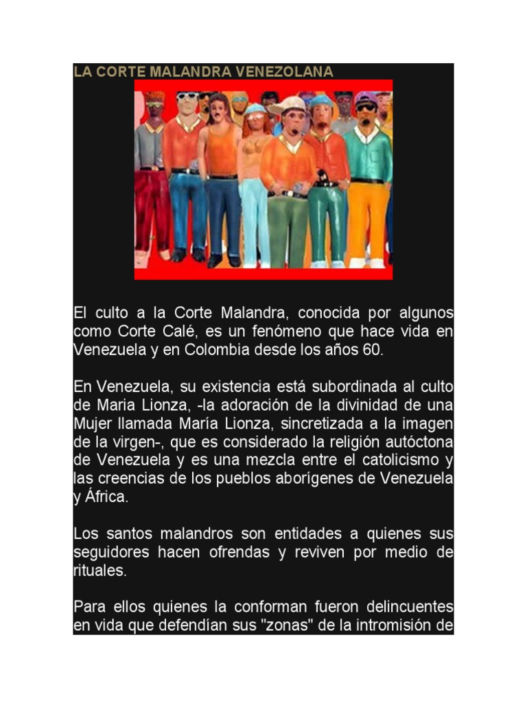 La Corte Malandra Venezolana | PDF | Creencia religiosa y doctrina ...