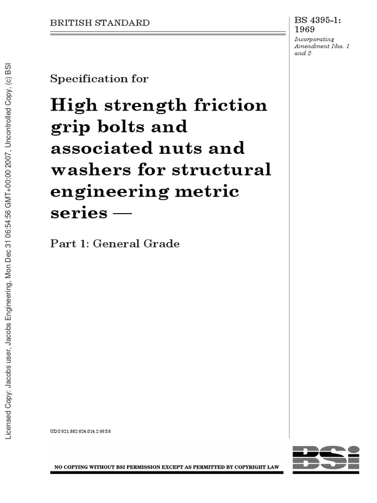 BS 4395 Part-1 | PDF | Screw | Nut (Hardware)