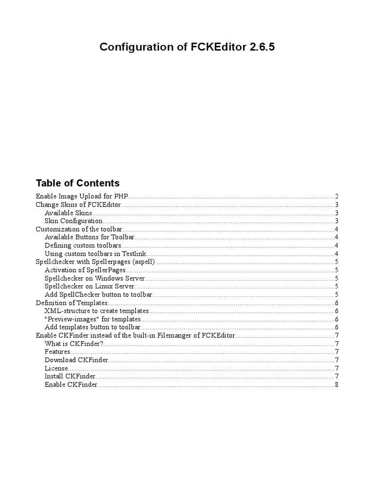 FCKEditor 2.6.5 Setup Guide | PDF | Php | Computer File
