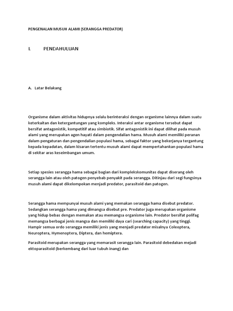 Pengenalan Musuh Alami | PDF