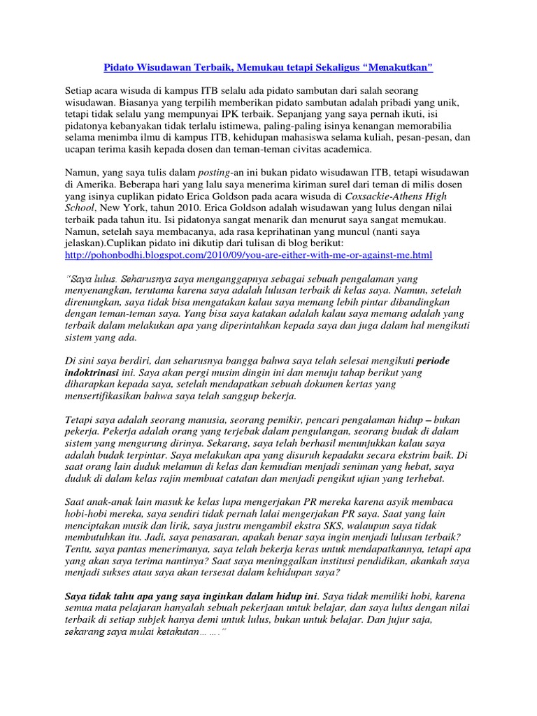 Pidato Wisudawan Terbaik | PDF