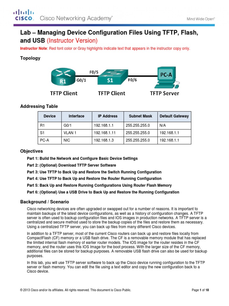 Managing Device Configuration Files Using TFTP, Flash, and USB | PDF ...