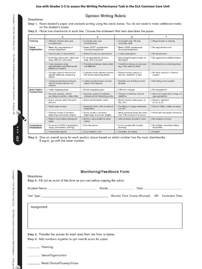 ELA Writing Assessment for Grades 3-5 | PDF