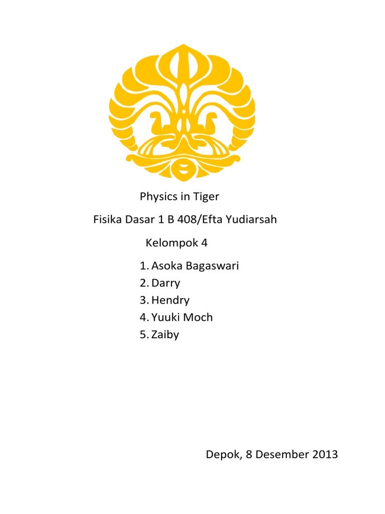 Makalah Physics in Tiger | PDF | Walking | Mass
