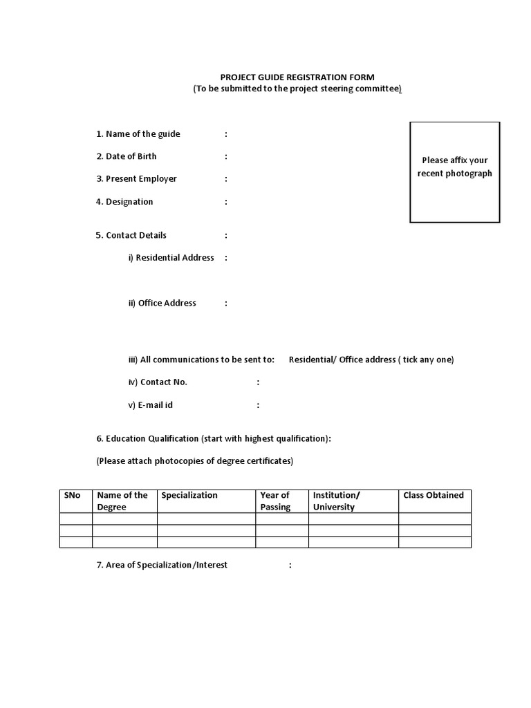 Guide Registration Form | PDF