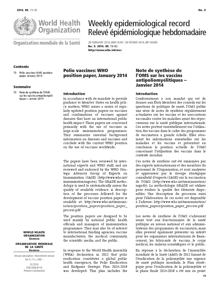 Annex3 Polio Position Paper | PDF | Poliomyélite | Santé publique