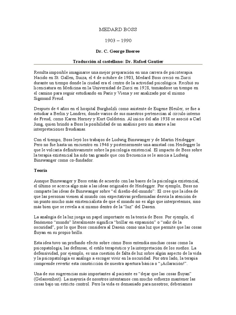 Medard Boss | PDF | Science | Ciencia filosófica