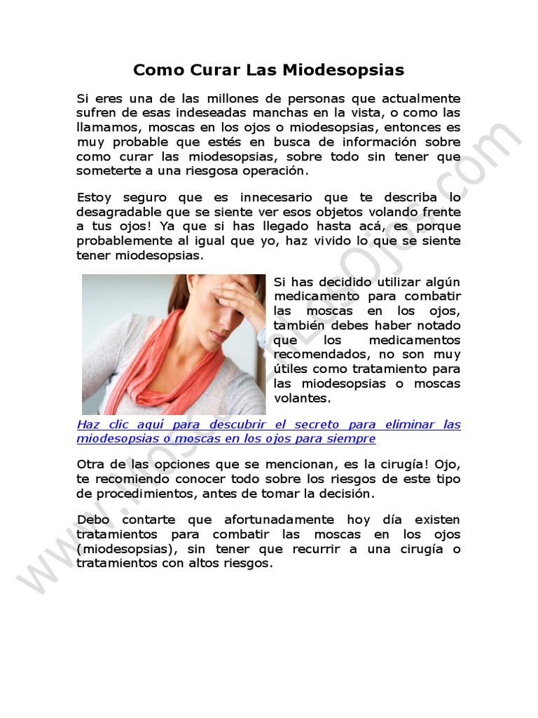 Como Curar Las Miodesopsias o Moscas Volantes en Los Ojos: Como Es La ...